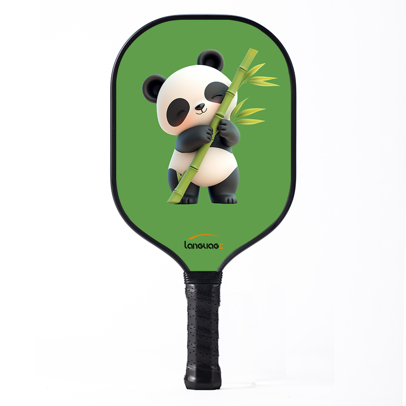 Pickleball racket-panda pattern - custom carbon fiber parts